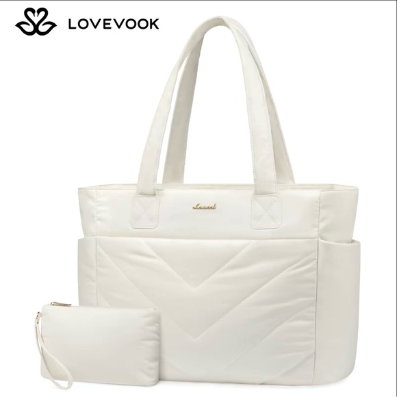Lovevook | Bags | Nwt Lovevook Cream Puffer Tote Bag Set | Poshmark
